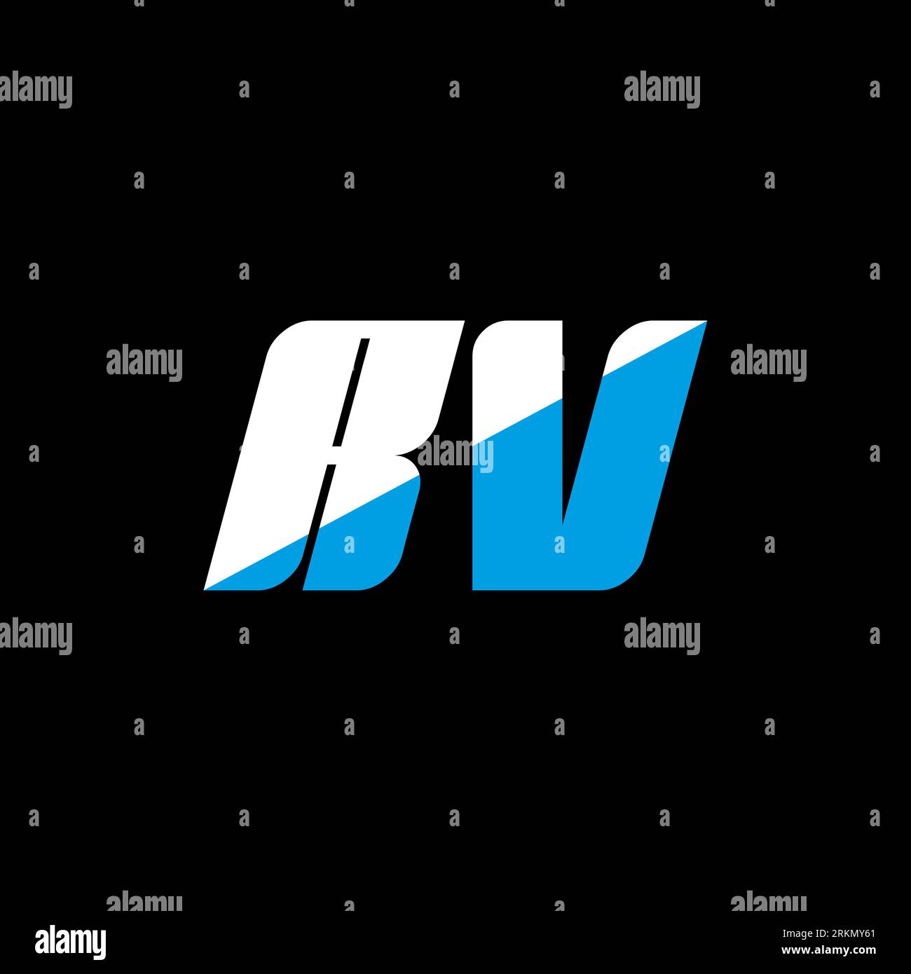 RV letter logo design on black background. RV creative initials letter ...