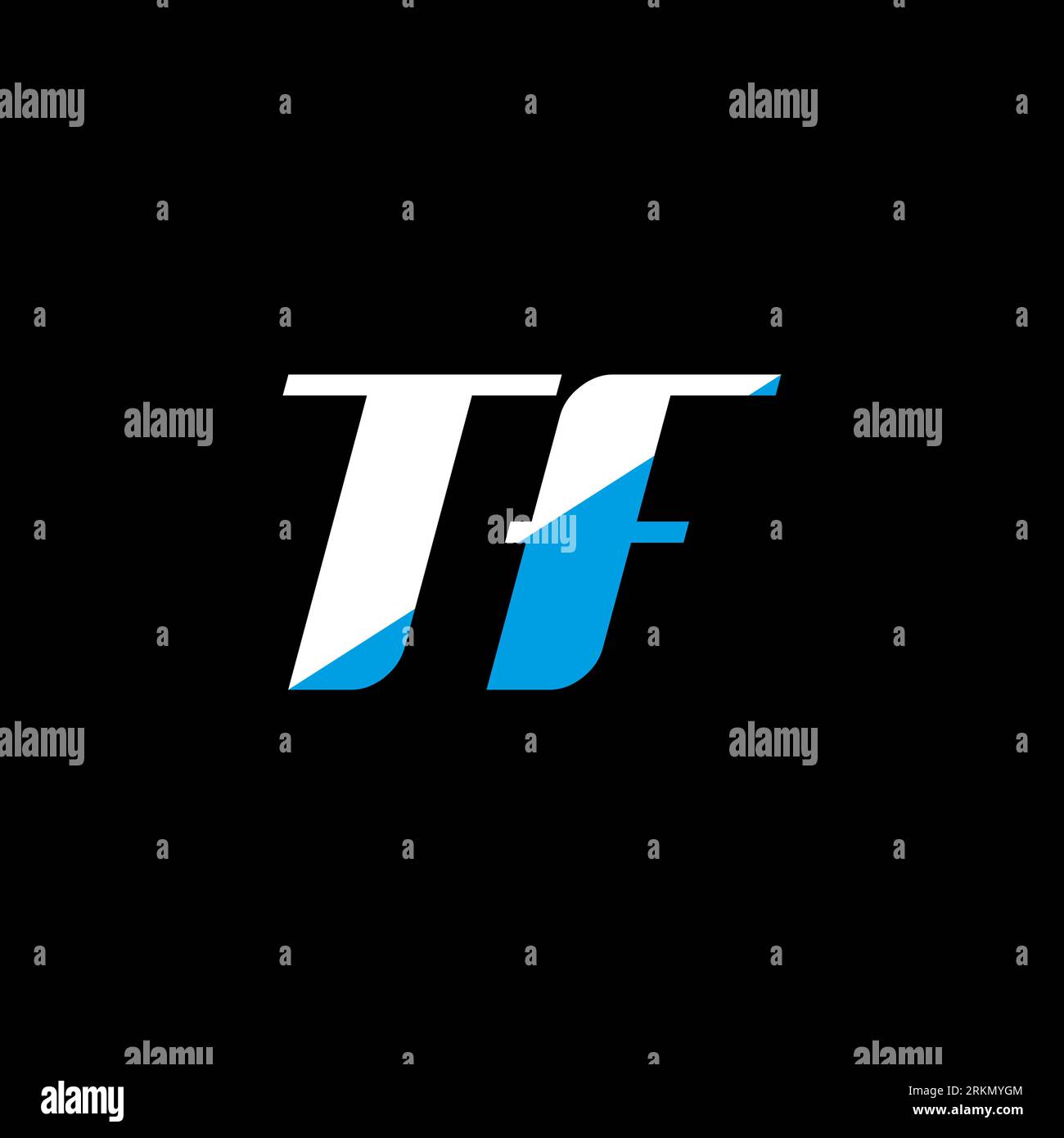 TF letter logo design on black background. TF creative initials letter ...