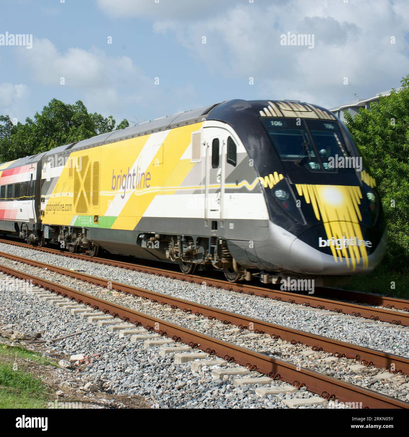 Brightline High Speed Train Headed to Miami During Day Stock Photo - Alamy