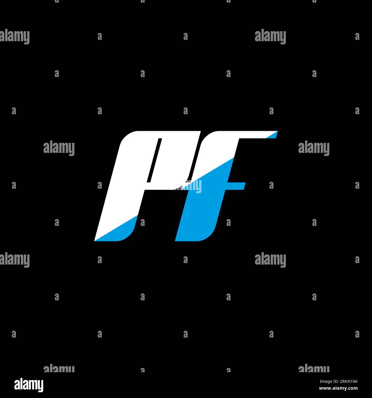 PF letter logo design on black background. PF creative initials letter ...