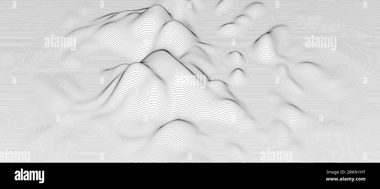 Abstract background with distorted line shapes on a white background ...