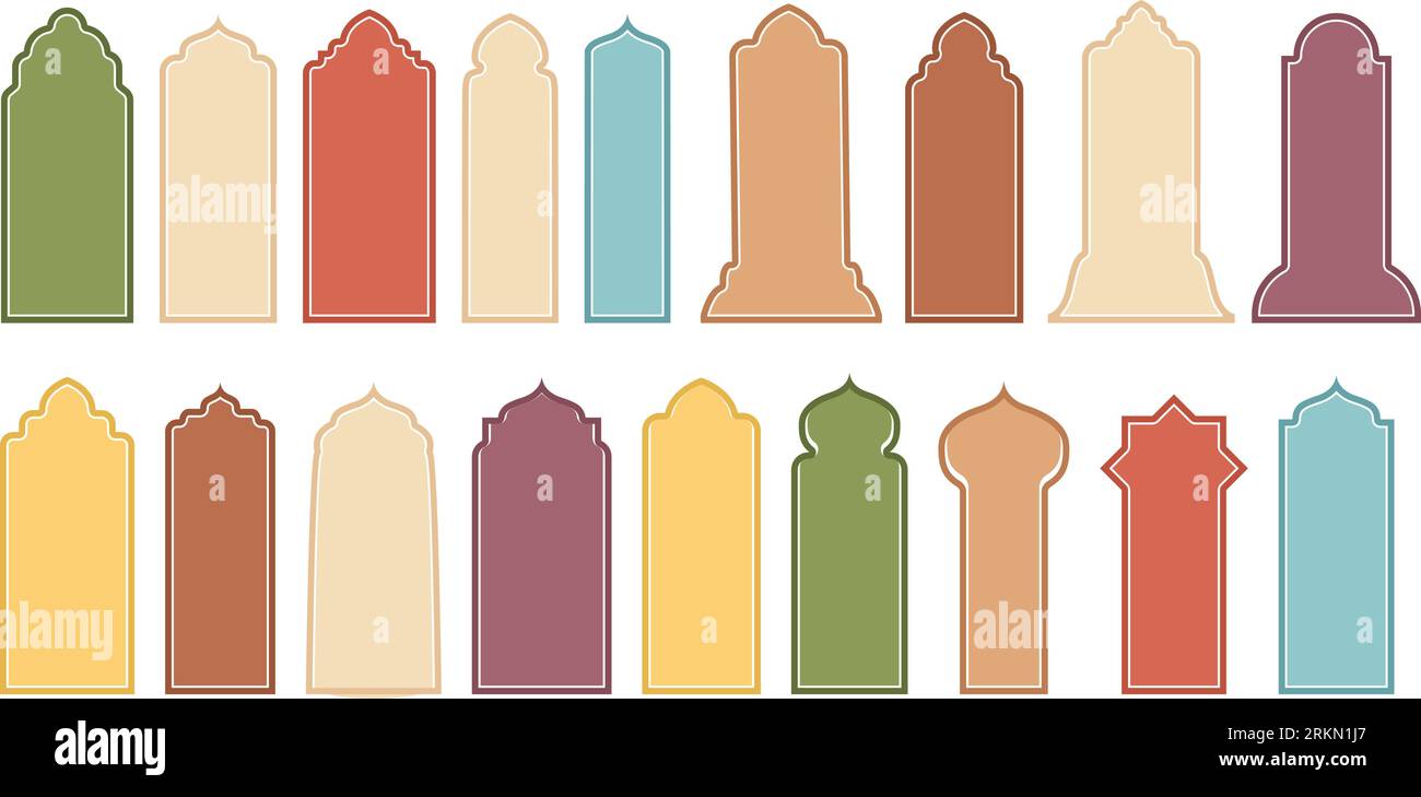 shape islamic window set. Arabian muslim shape arch. Ramadan kareem ...