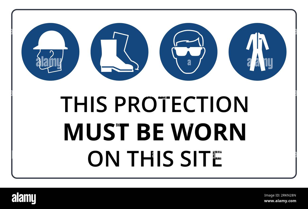 Protection Must be Worn Symbol. Vector illustration Stock Vector Image ...