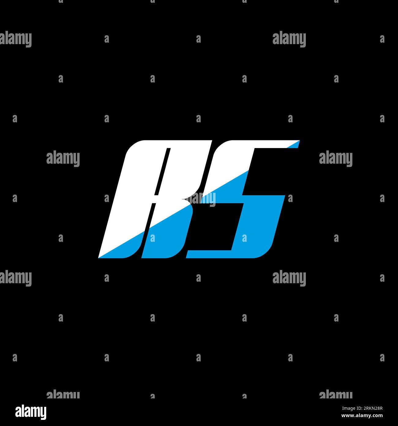 RS letter logo design on black background. RS creative initials letter ...