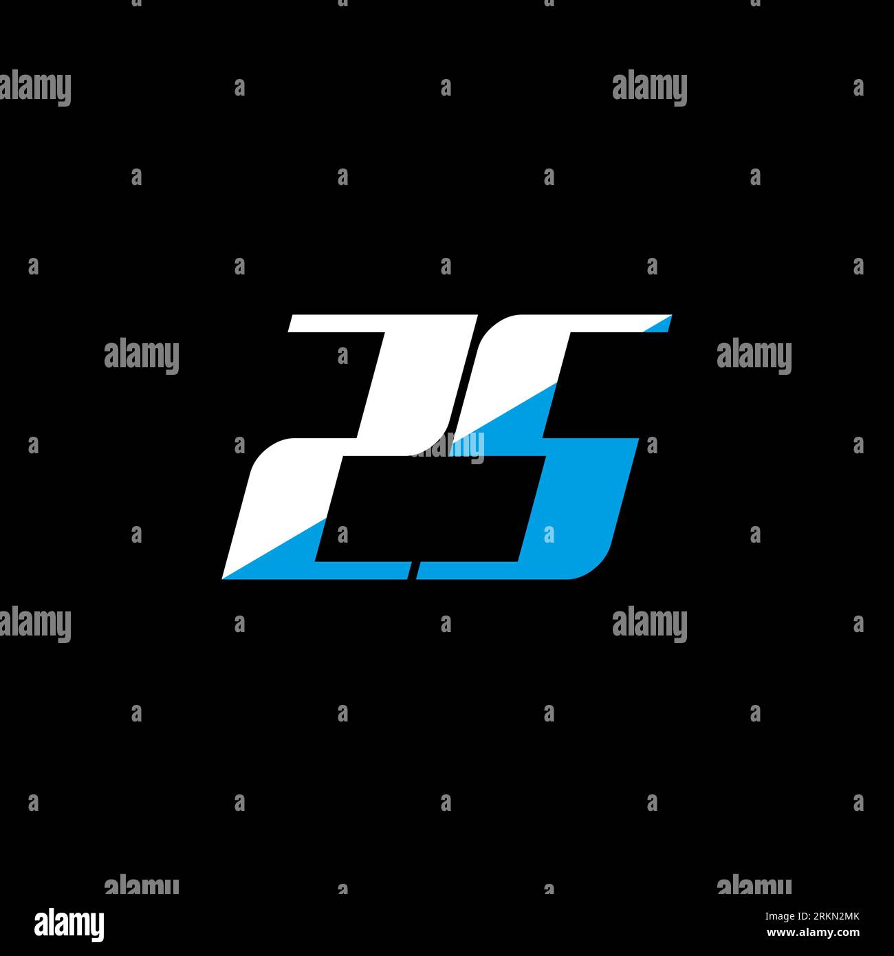 ZS letter logo design on black background. ZS creative initials letter ...