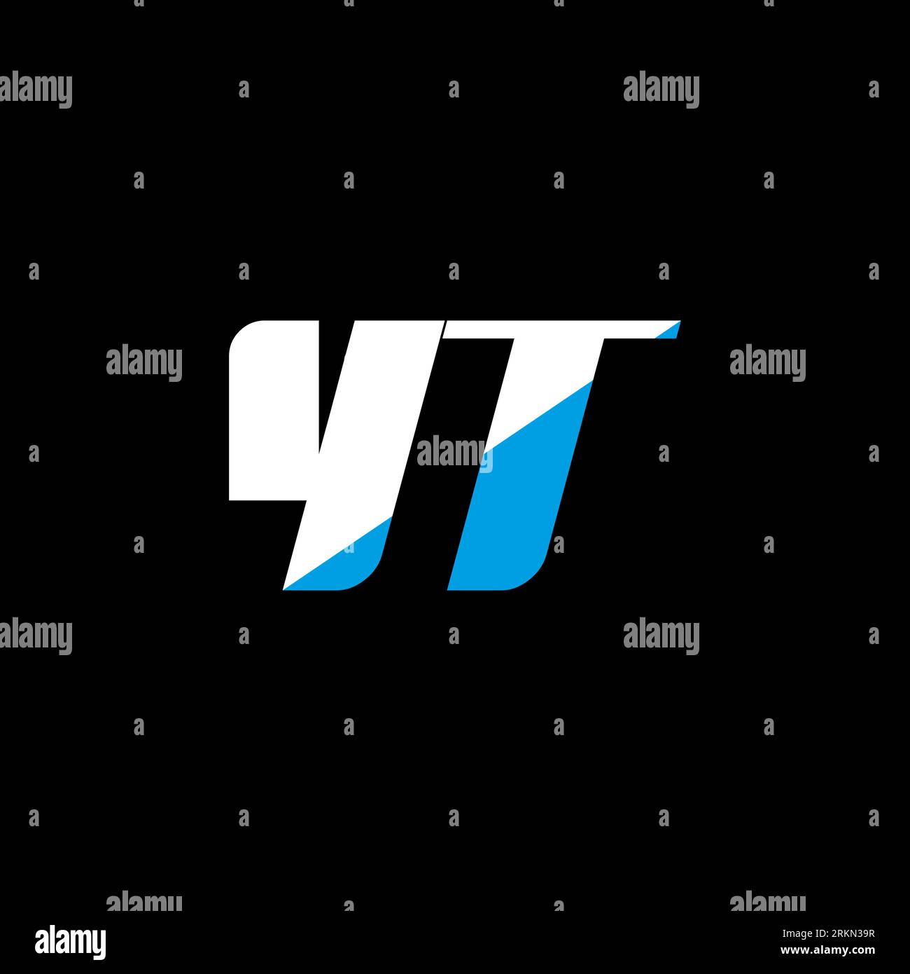 YT letter logo design on black background. YT creative initials letter ...