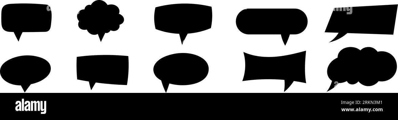 speech bubbles and text balloons in cartoon style. Handwriting sketches ...