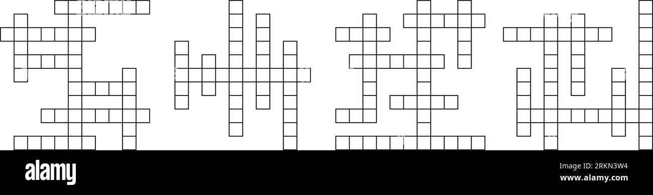 Crossword puzzle, word game. Cross and blank grid pattern, a brain ...