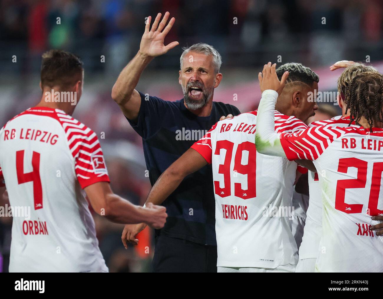 Leipzig, Germany. 25th Aug, 2023. Soccer: Bundesliga, Matchday 2, RB ...