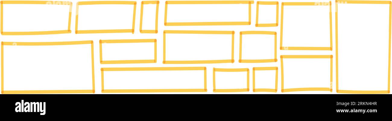 Frame and box elements with marker details. Rectangle, border, and ...