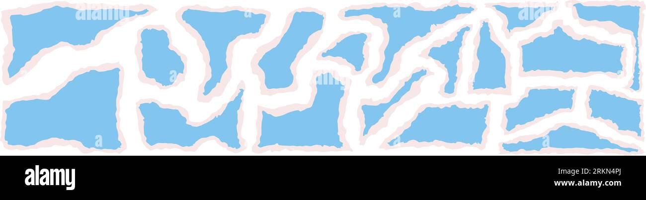 collage blue paper with tear strips and rip effects. Old edgy pieces ...