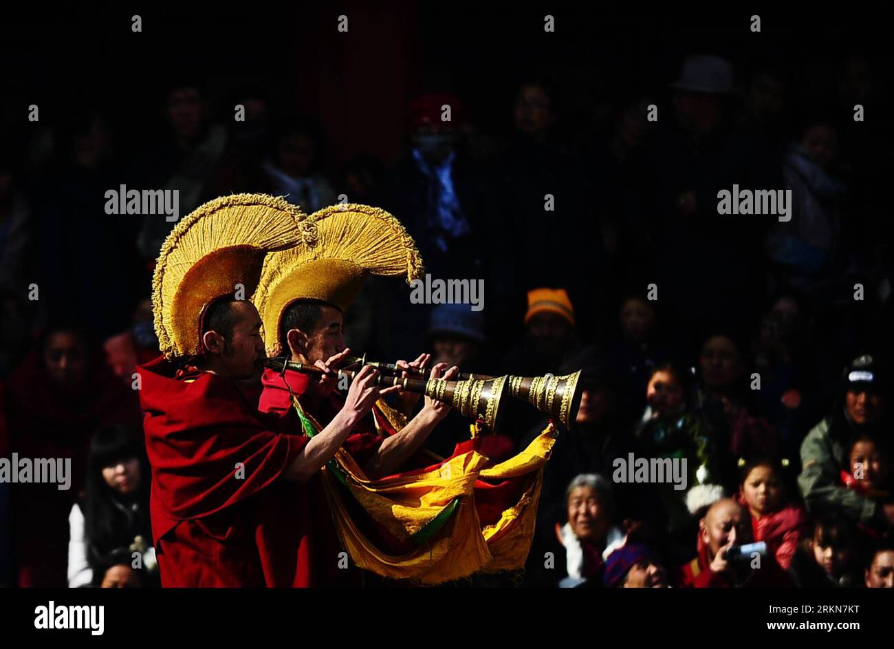 Tibetan trumpets hi-res stock photography and images - Alamy