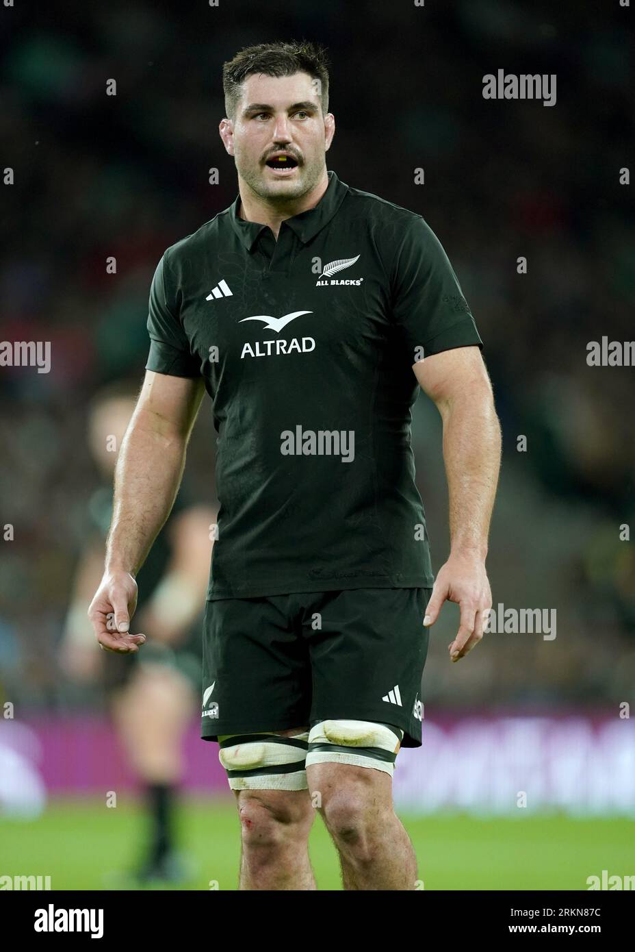 New Zealand's Luke Jacobson looks on during the international match at ...
