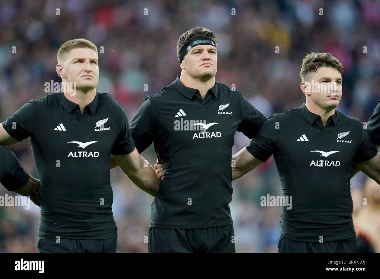 New Zealand's Jordie Barrett (left), New Zealand's Scott Barrett ...