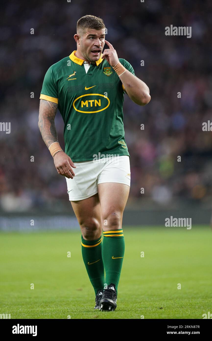 South Africa's Malcolm Marx looks on during the international match at ...