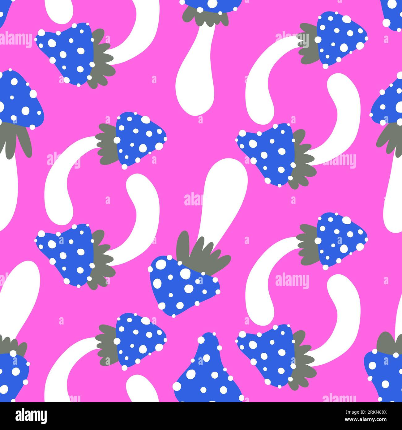 Autumn harvest seamless cartoon polka dots mushrooms pattern for ...