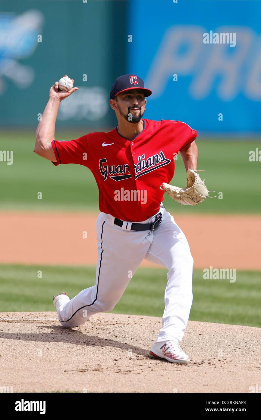 CLEVELAND, OH - AUGUST 24: Cleveland Guardians relief pitcher Nick ...