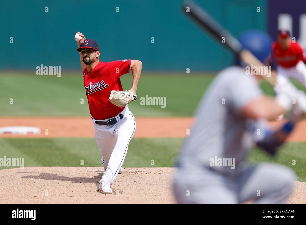 CLEVELAND, OH - AUGUST 24: Cleveland Guardians relief pitcher Nick ...