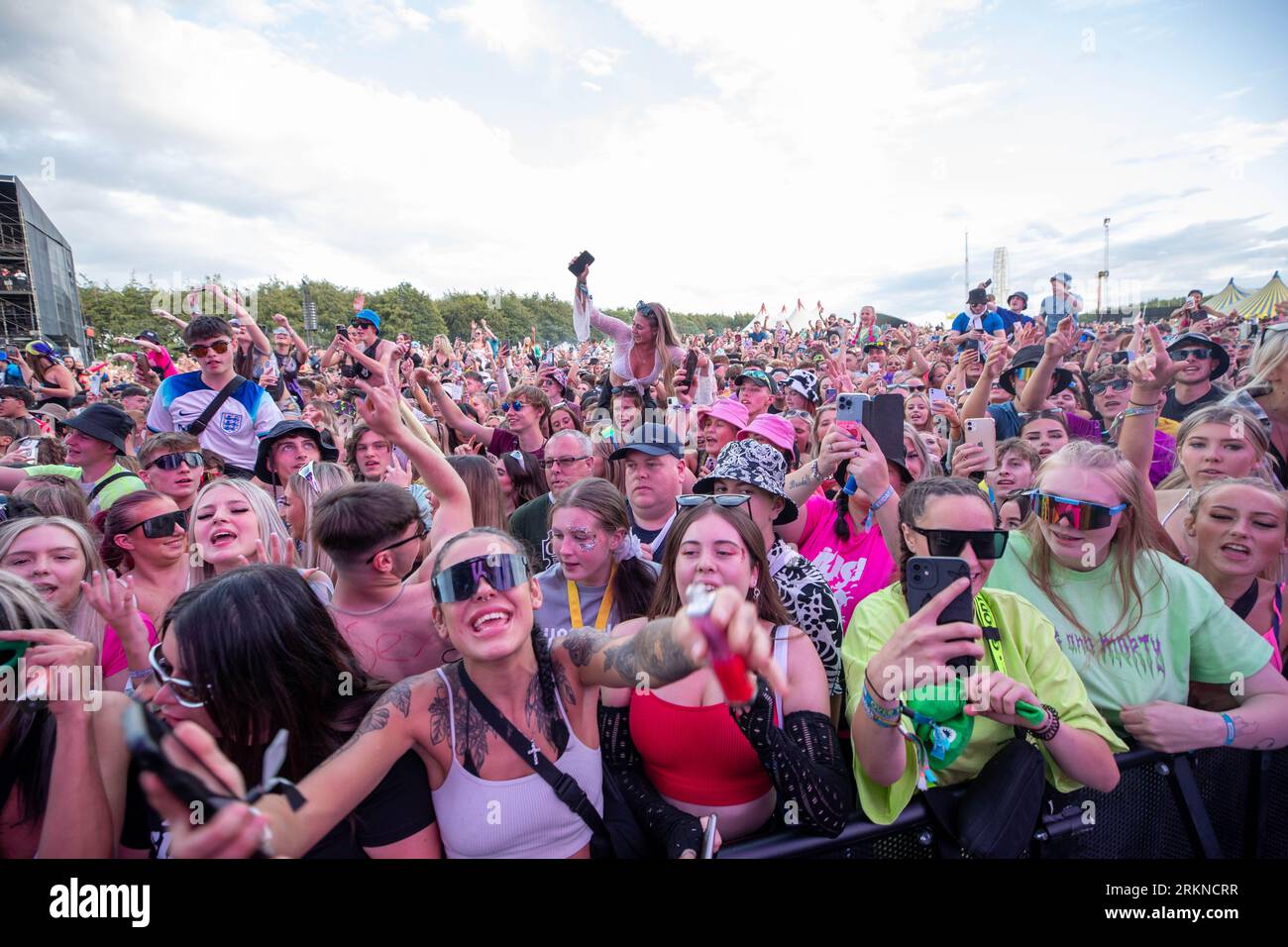 Leeds, UK. Friday 25 August 2023. concert crowd at Leeds Festival 2023 ...
