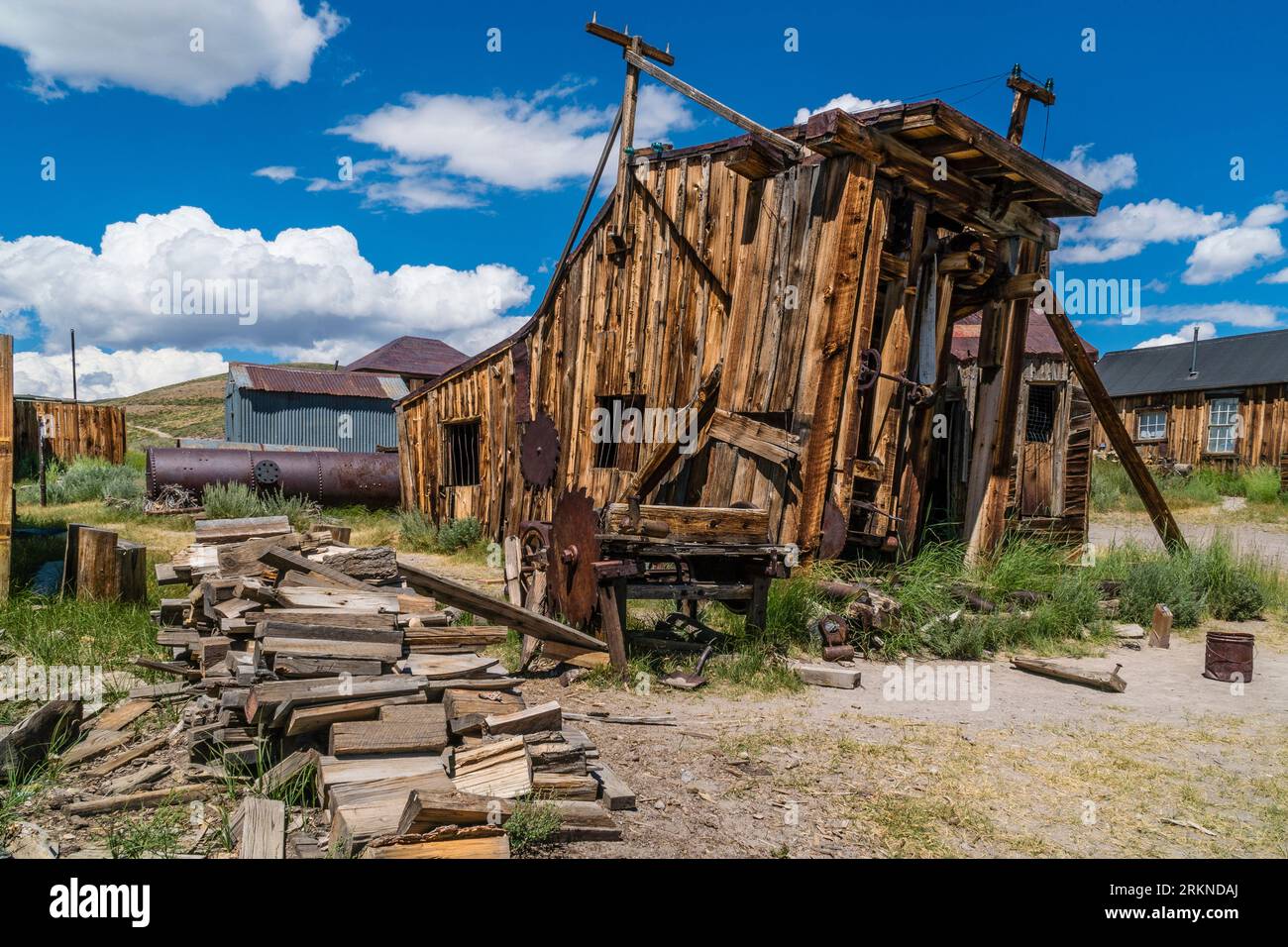 Sawmill in the Bodie ghost town in California. Wiith snow as high as 20 ...