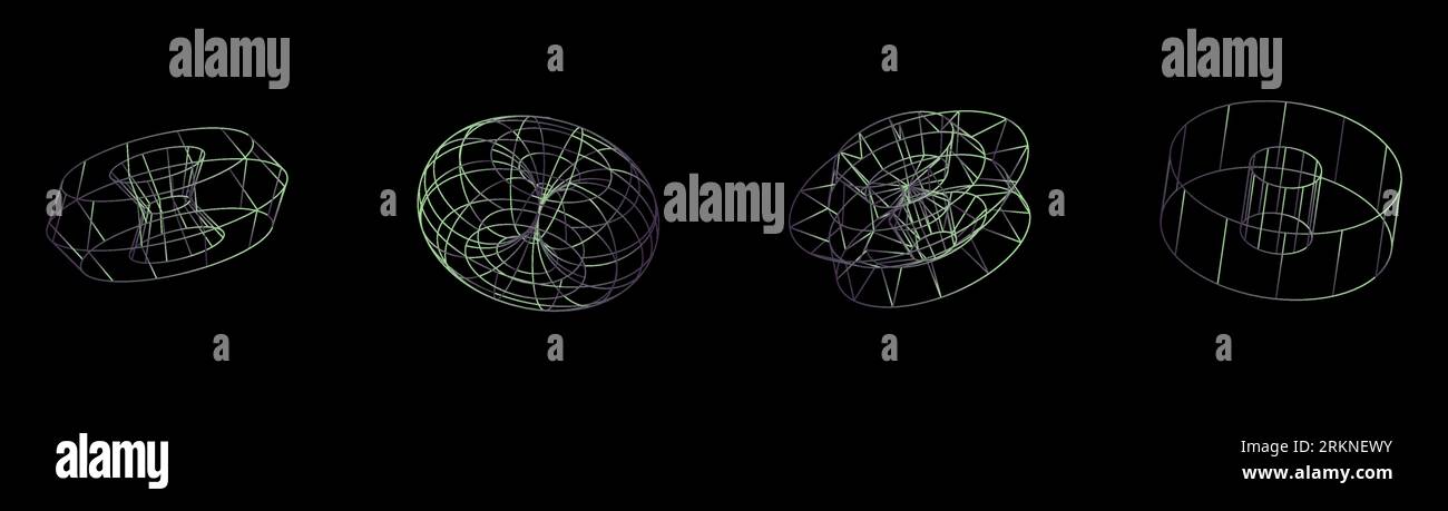 Gradient color Set of retrofuturistic design elements. Perspective tunnels, RETRO title, polar ...