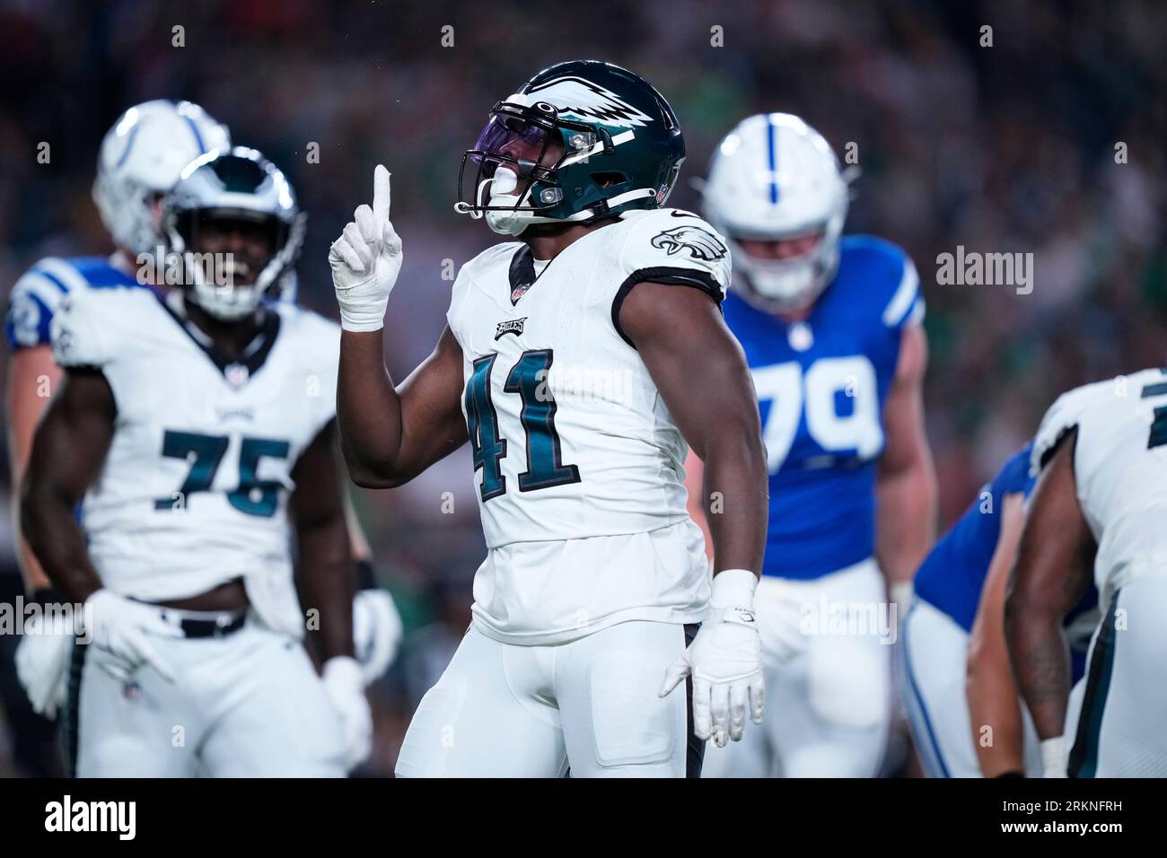Philadelphia Eagles' Nicholas Morrow in action during an NFL football ...