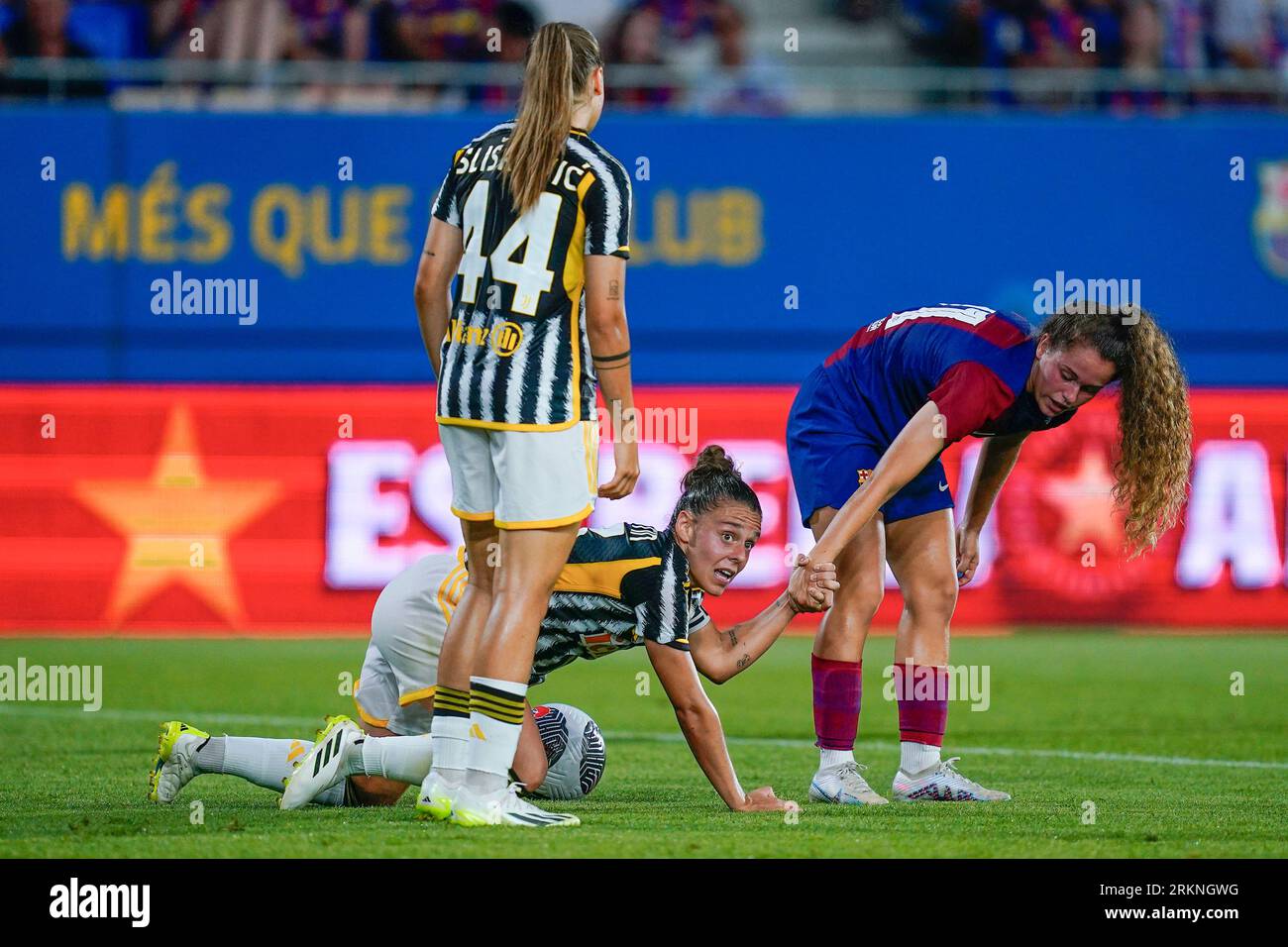 Barcelona, Spain. 24th Aug, 2023. Laia Martret of FC Barcelona and Lisa ...