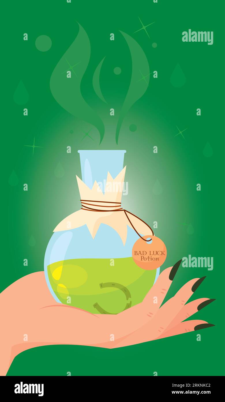 Hand holding a magical luck potion elixir Vector Stock Vector Image ...