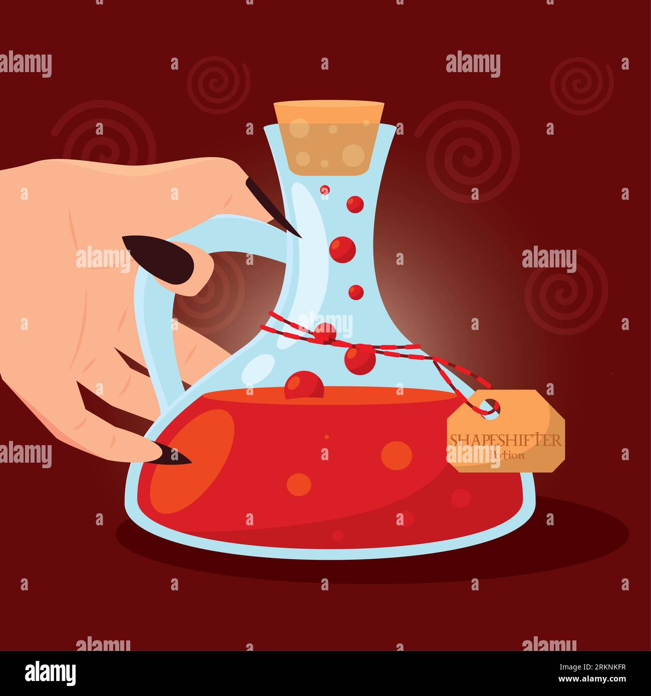 Hand holding a magical shapeshifter potion elixir Vector Stock Vector ...