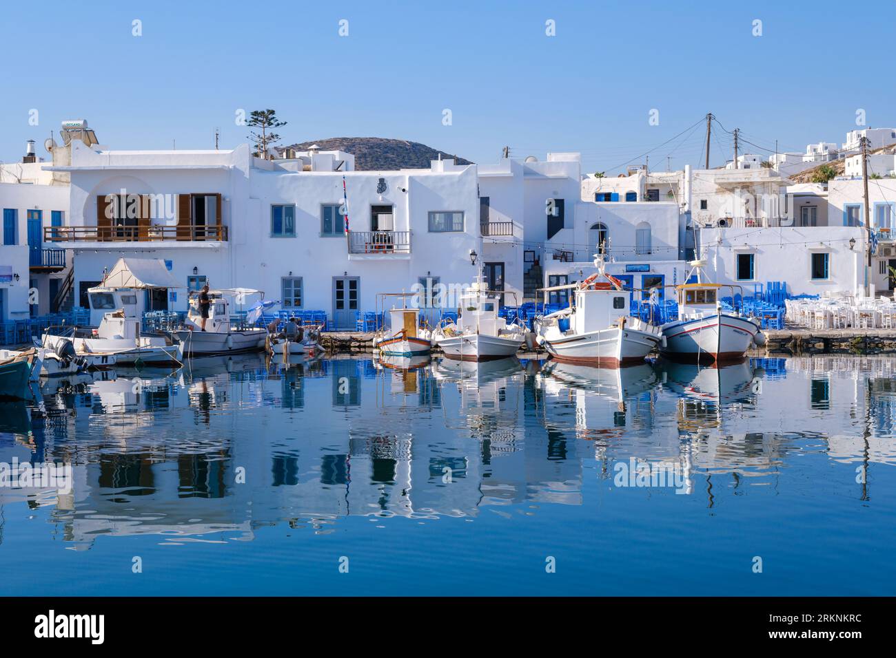 Naousa, GR - 2 August 2023: Harbor of fishing village Naousa, in the ...