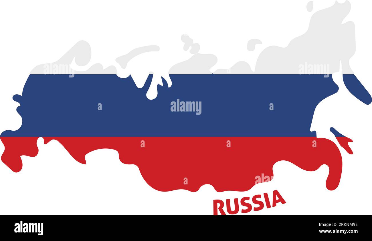 Isolated colored map of Russia with its flag Vector Stock Vector Image ...