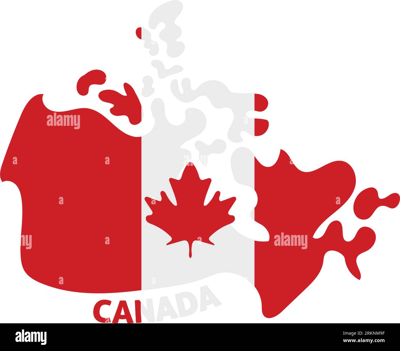 Canada map flag text illustration Cut Out Stock Images & Pictures - Alamy