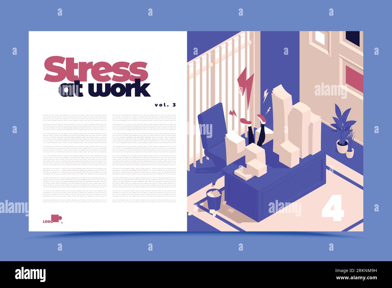 Office people stress isometric composition with business person ...