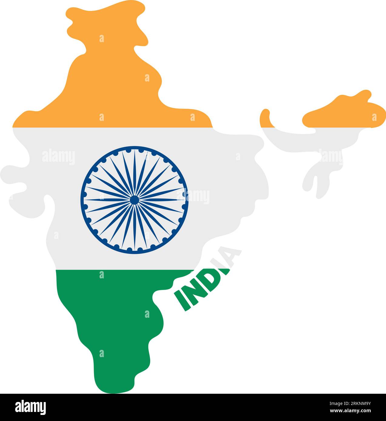Isolated colored map of India with its flag Vector Stock Vector Image ...