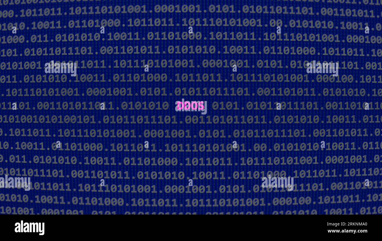 Cyber Attack Ddos Vulnerability Text In Binary System Ascii Art Style Code On Editor Screen