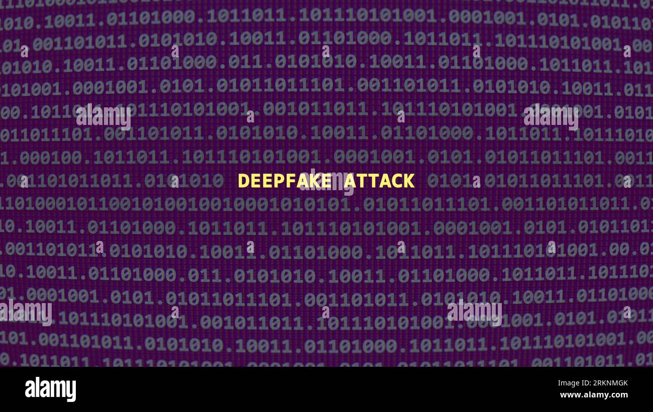 Cyber Attack Deepfake Attack Vulnerability Text In Binary System Ascii Art Style Code On