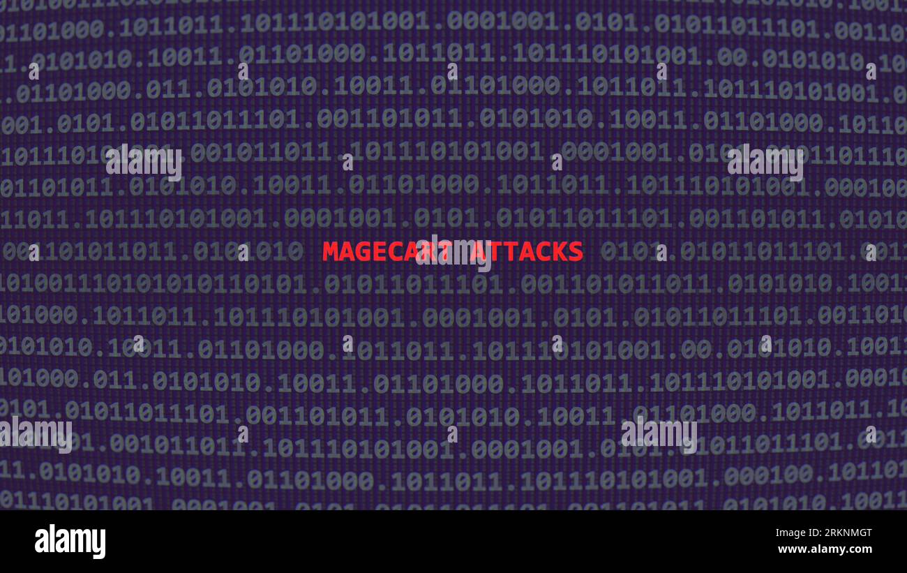 Cyber Attack Magecart Attacks Vulnerability Text In Binary System Ascii Art Style Code On