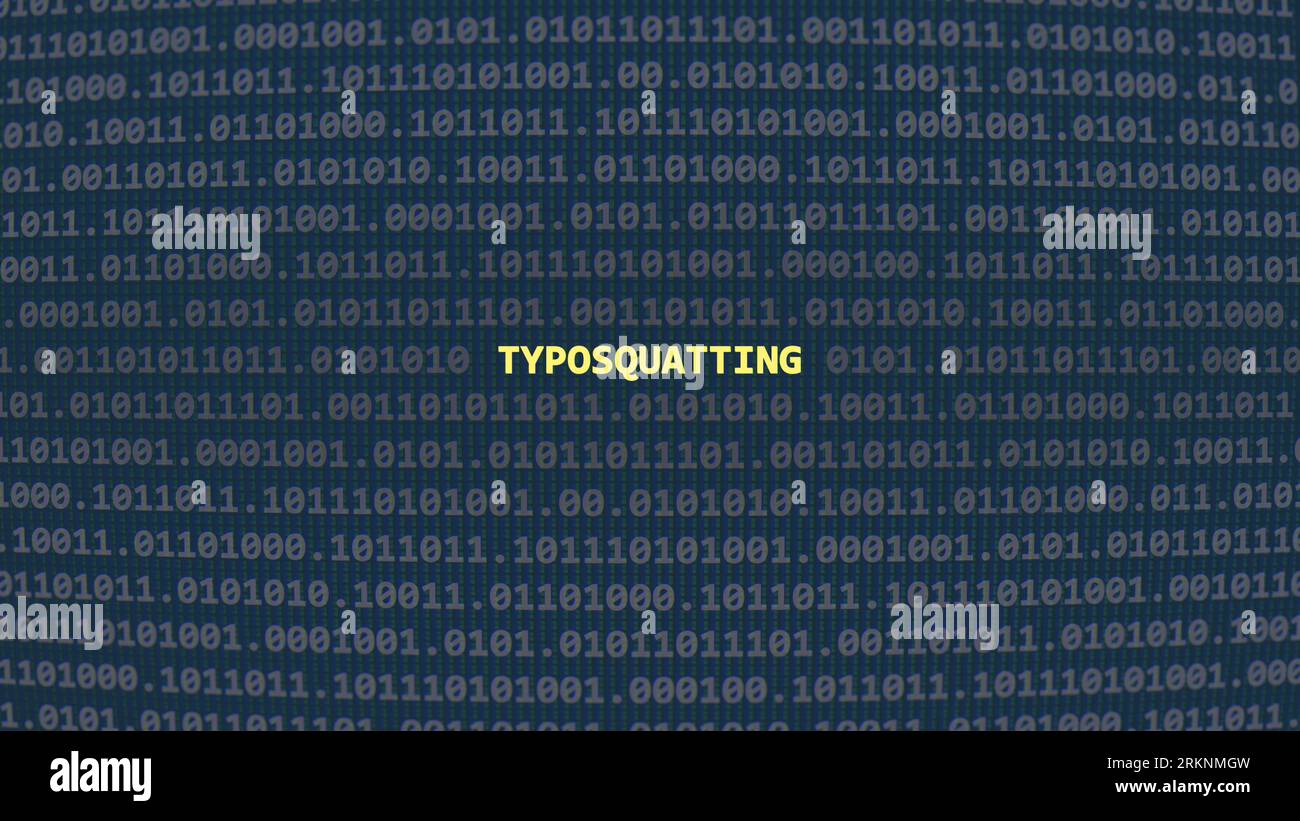 Cyber Attack Typosquatting Vulnerability Text In Binary System Ascii Art Style Code On Editor