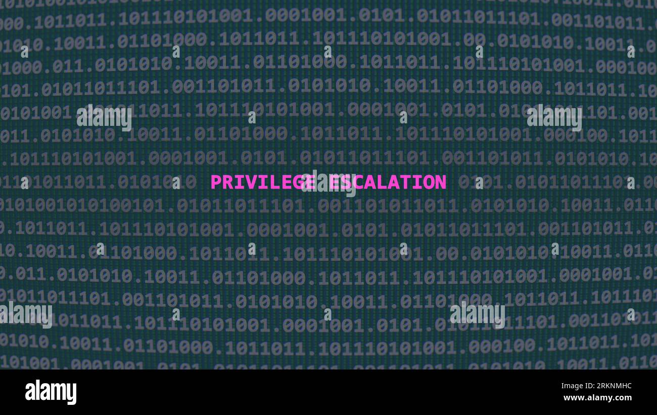 Cyber attack privilege escalation. Vulnerability text in binary system ... Cyber attack privilege escalation. Vulnerability text in binary system ...