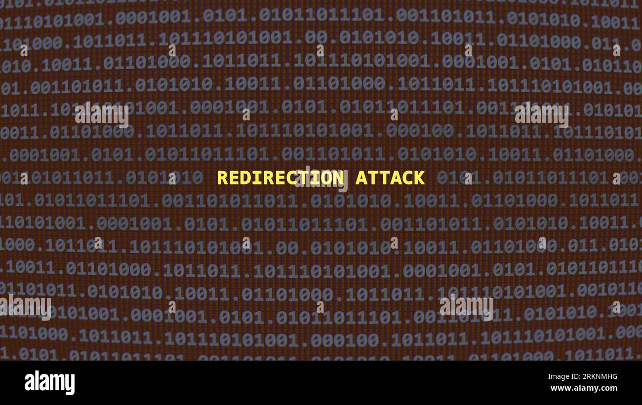 Cyber Attack Redirection Attack Vulnerability Text In Binary System Ascii Art Style Code On