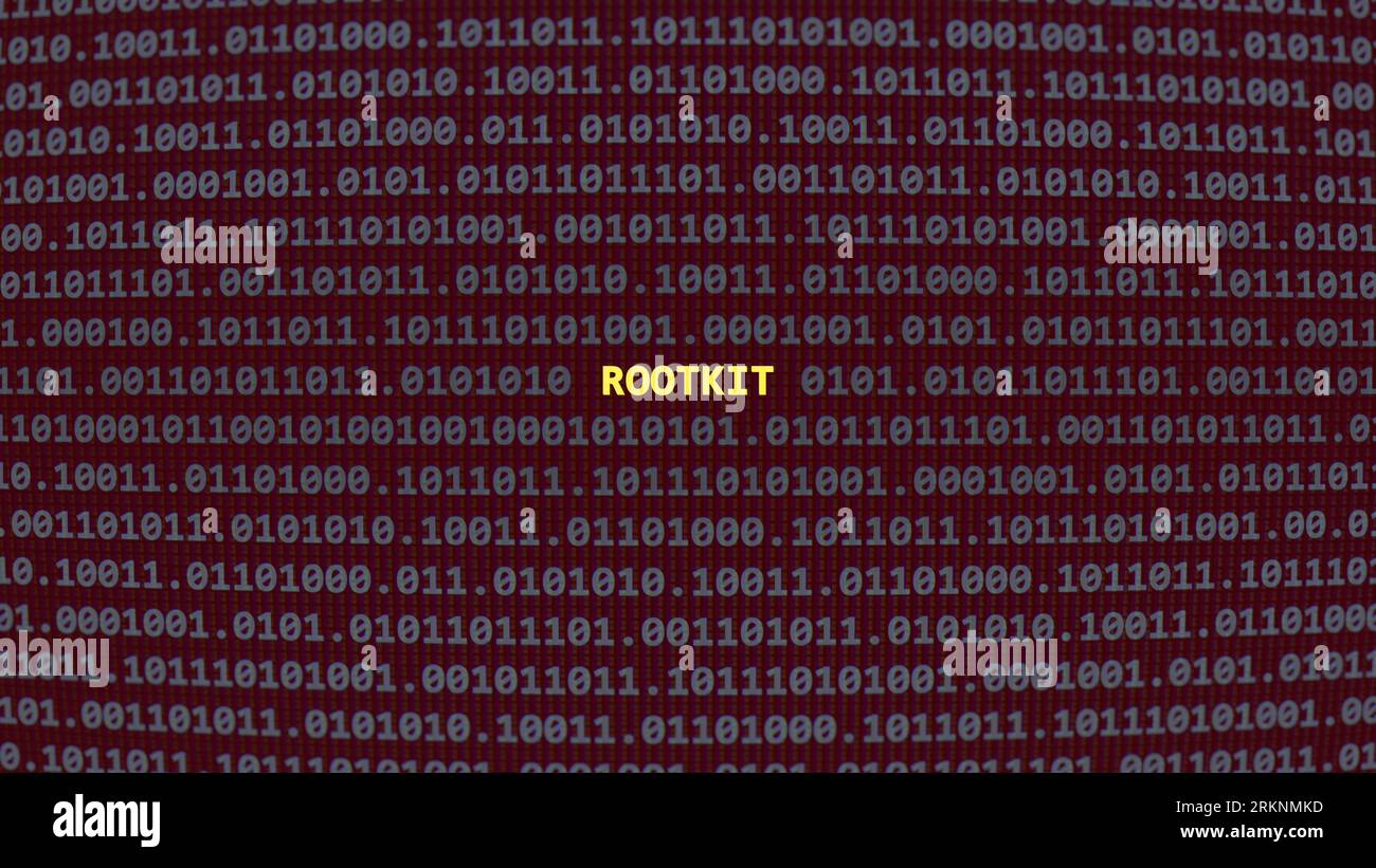 Cyber Attack Rootkit Vulnerability Text In Binary System Ascii Art Style Code On Editor Screen
