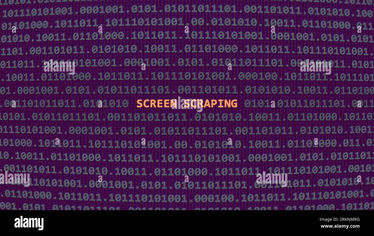 Cyber Attack Screen Scraping Vulnerability Text In Binary System Ascii Art Style Code On