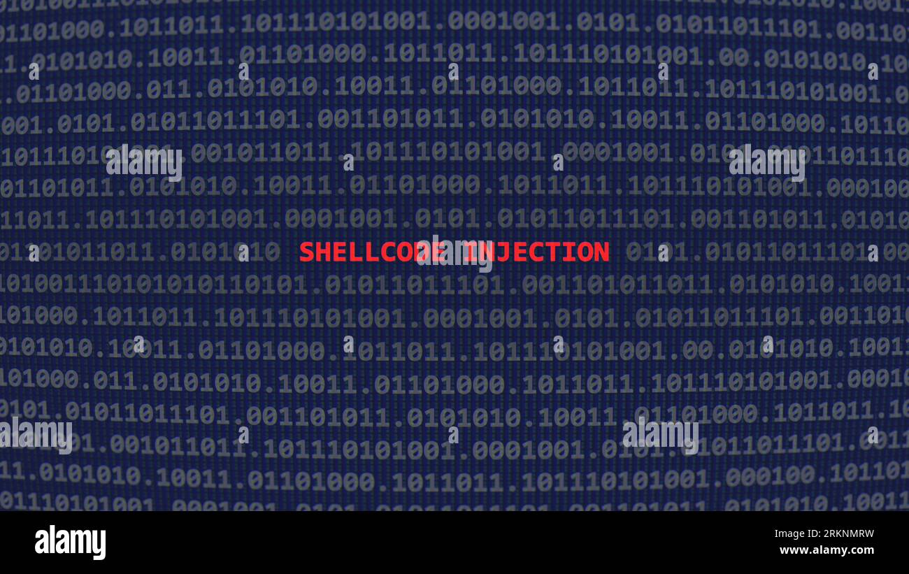 Cyber Attack Shellcode Injection Vulnerability Text In Binary System Ascii Art Style Code On