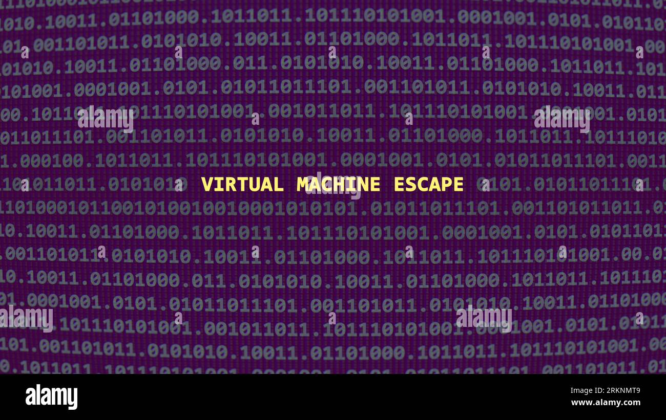 Cyber Attack Virtual Machine Escape Vulnerability Text In Binary System Ascii Art Style Code