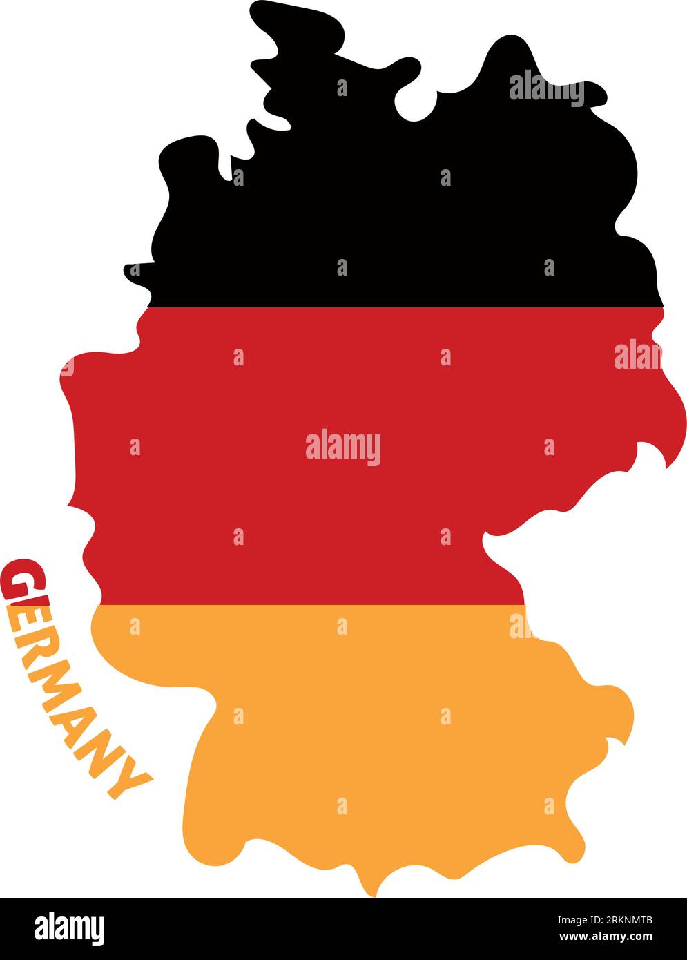 Isolated colored map of Germany with its flag Vector Stock Vector Image ...