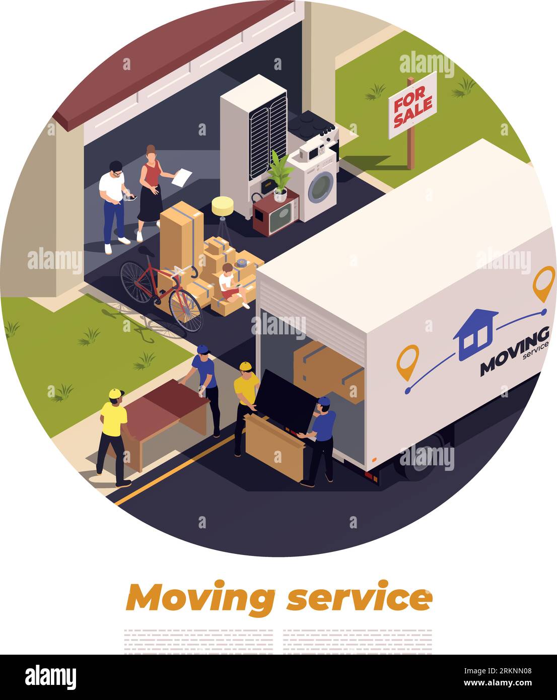 Relocation service isometric concept with moving company relocating ...