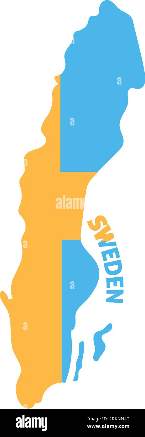 Isolated colored map of Sweden with its flag Vector Stock Vector Image ...