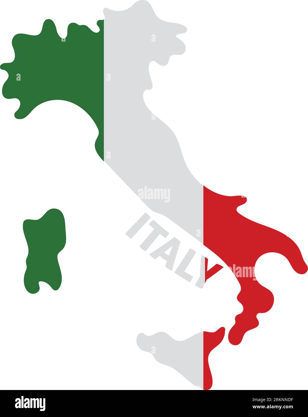Isolated colored map of Italy with its flag Vector Stock Vector Image ...