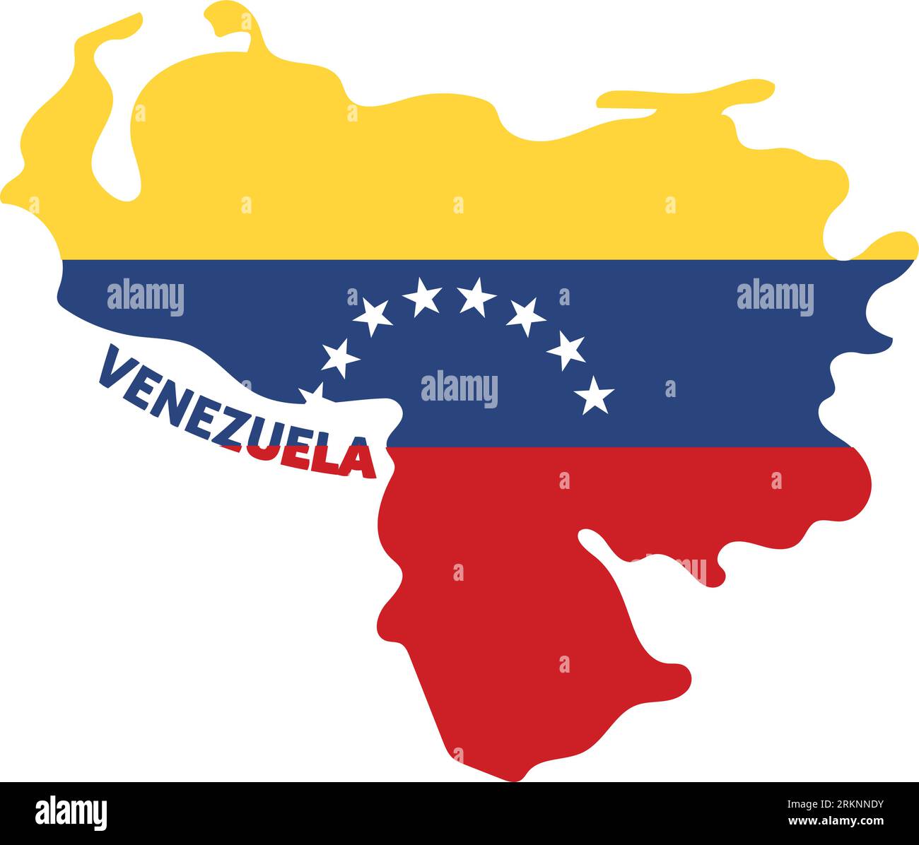 Isolated colored map of Venezuela with its flag Vector Stock Vector ...