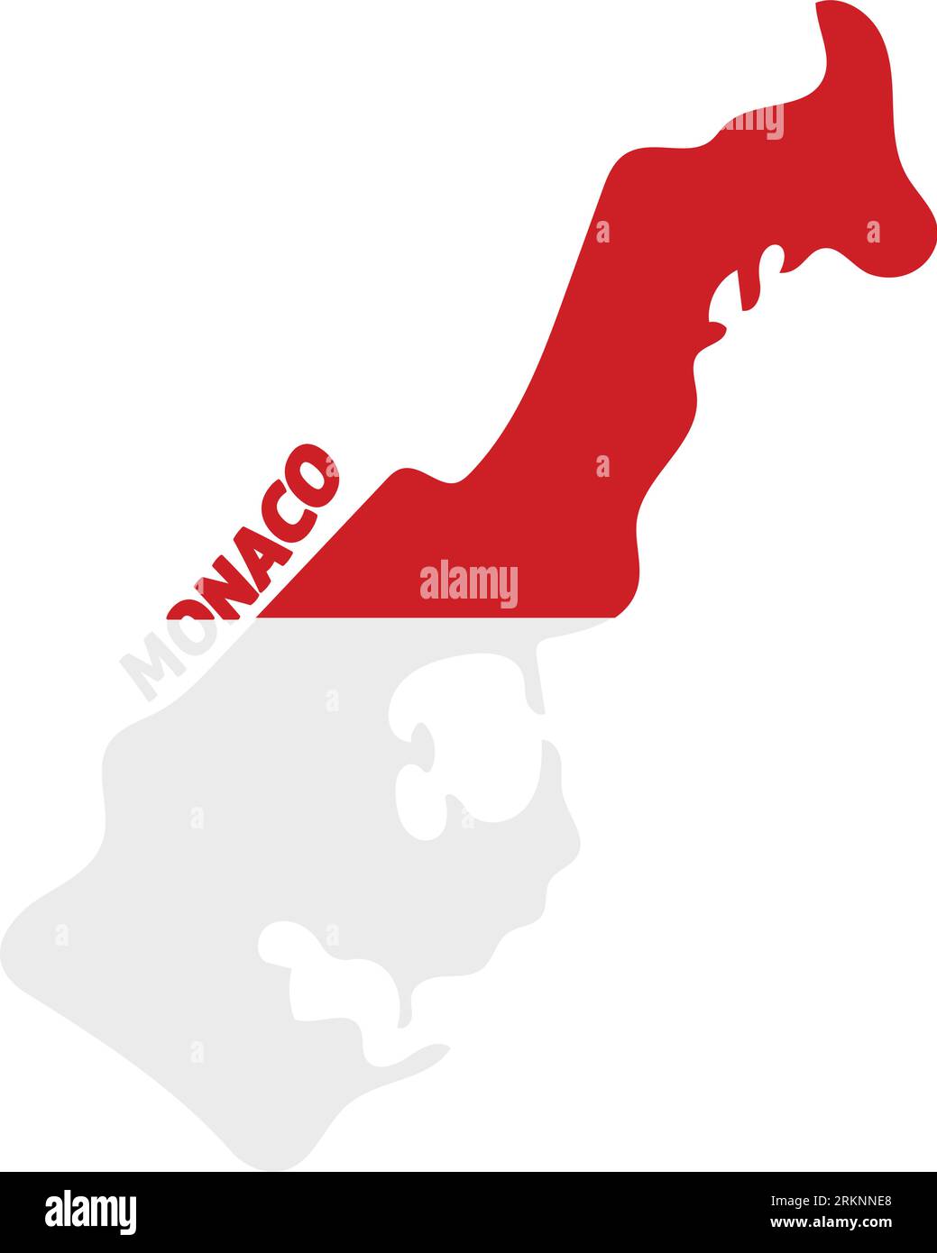 Isolated colored map of Monaco with its flag Vector Stock Vector Image ...